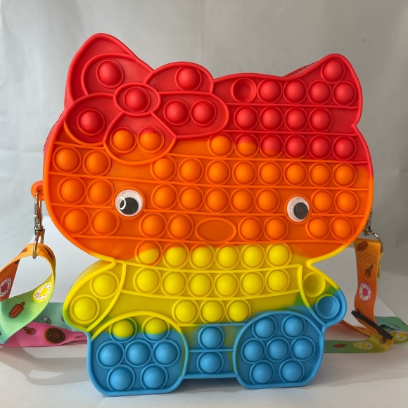 Toys | Kitty Crossbody Purse Push Bubble Pop Fidget Toy Stress Relief ...